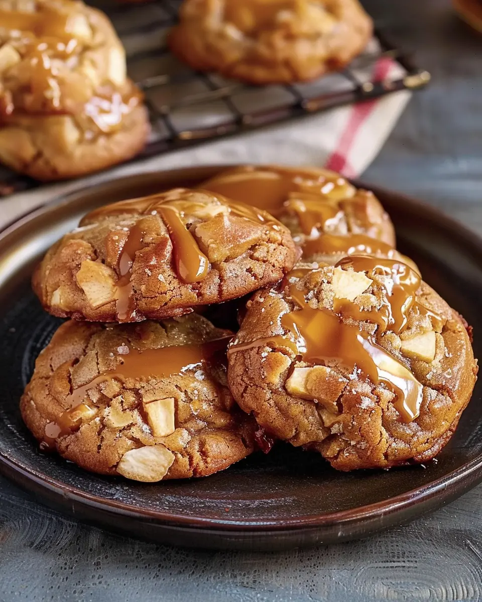chewy caramel apple cookies